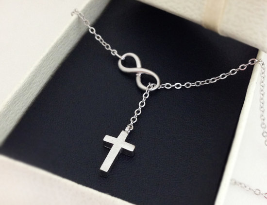 Cross And Infinity Lariat, Cross Infinity Lariat Necklace, Infinity ...